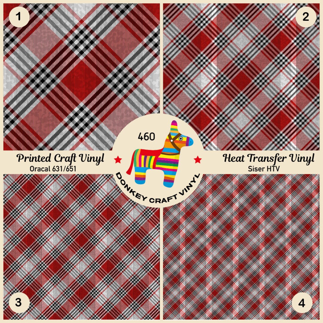 Tartan Plaid Printed HTV, Pattern HTV, Patterned Vinyl, Iron on Vinyl ...