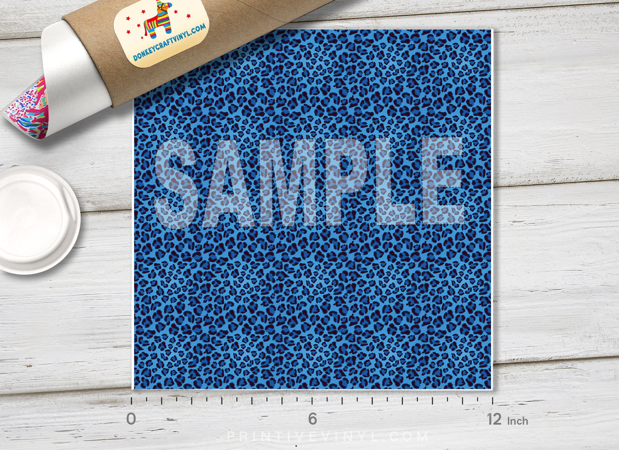 Blue Leopard Patterned HTV Iron on Vinyl Siser Heat | Etsy
