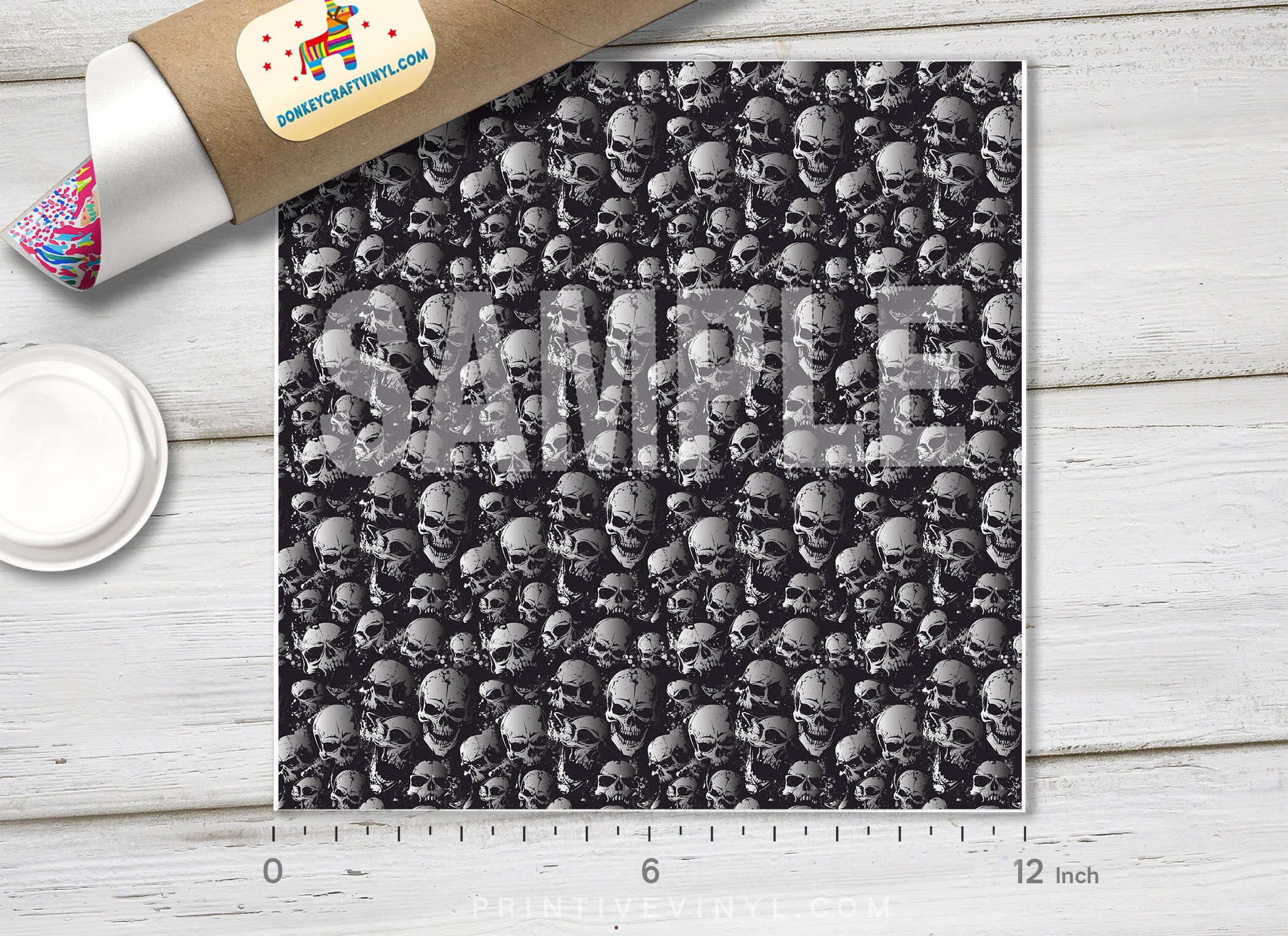 Halloween Skull Printed HTV, Pattern HTV, Iron on Vinyl, Pattern Vinyl ...