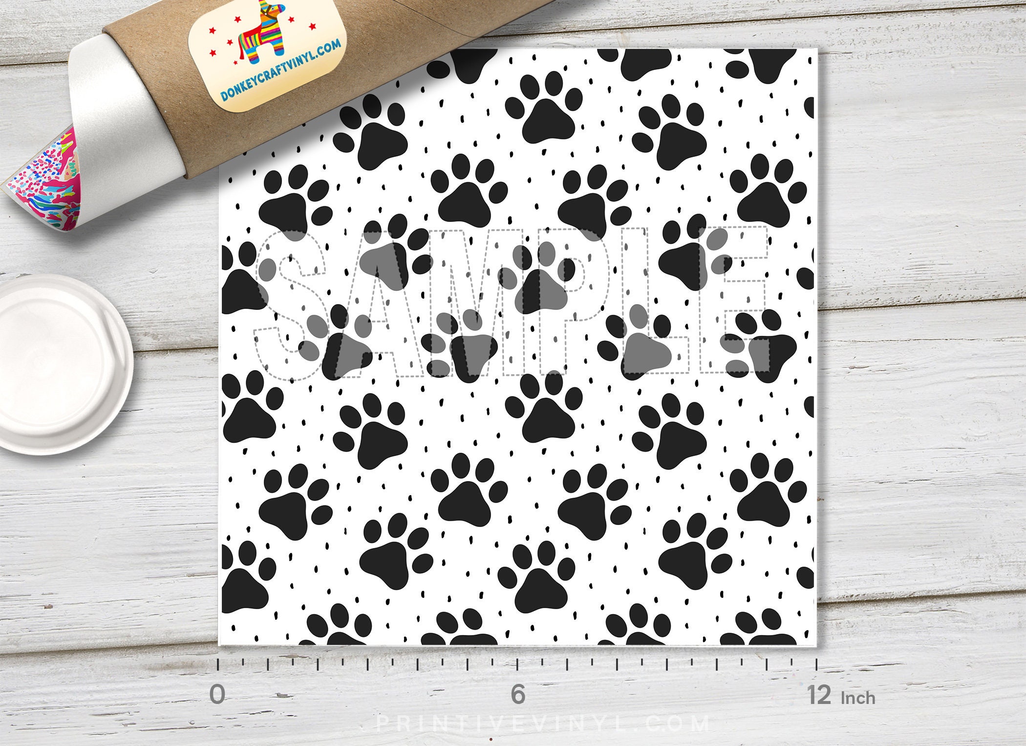 Patterned Vinyl Dog Paw Print Printed HTV Adhesive Craft - Etsy