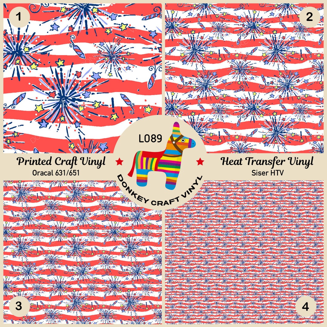 Fire Works Pattern Vinyl, Glitter HTV, Patterned Iron on Vinyl, Faux ...