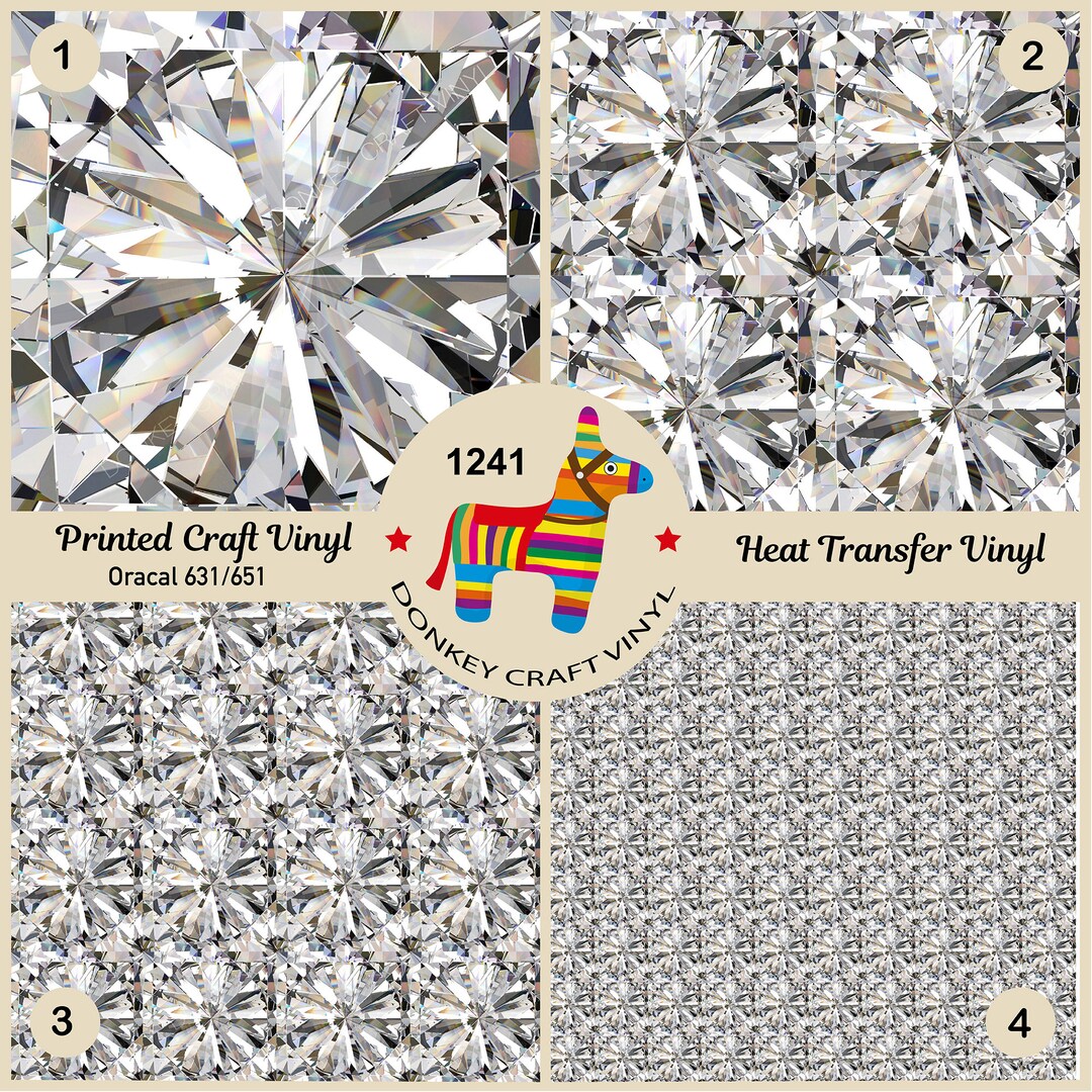 Crystal Diamond Texture Printed HTV, Pattern HTV, Iron on Vinyl, Faux ...