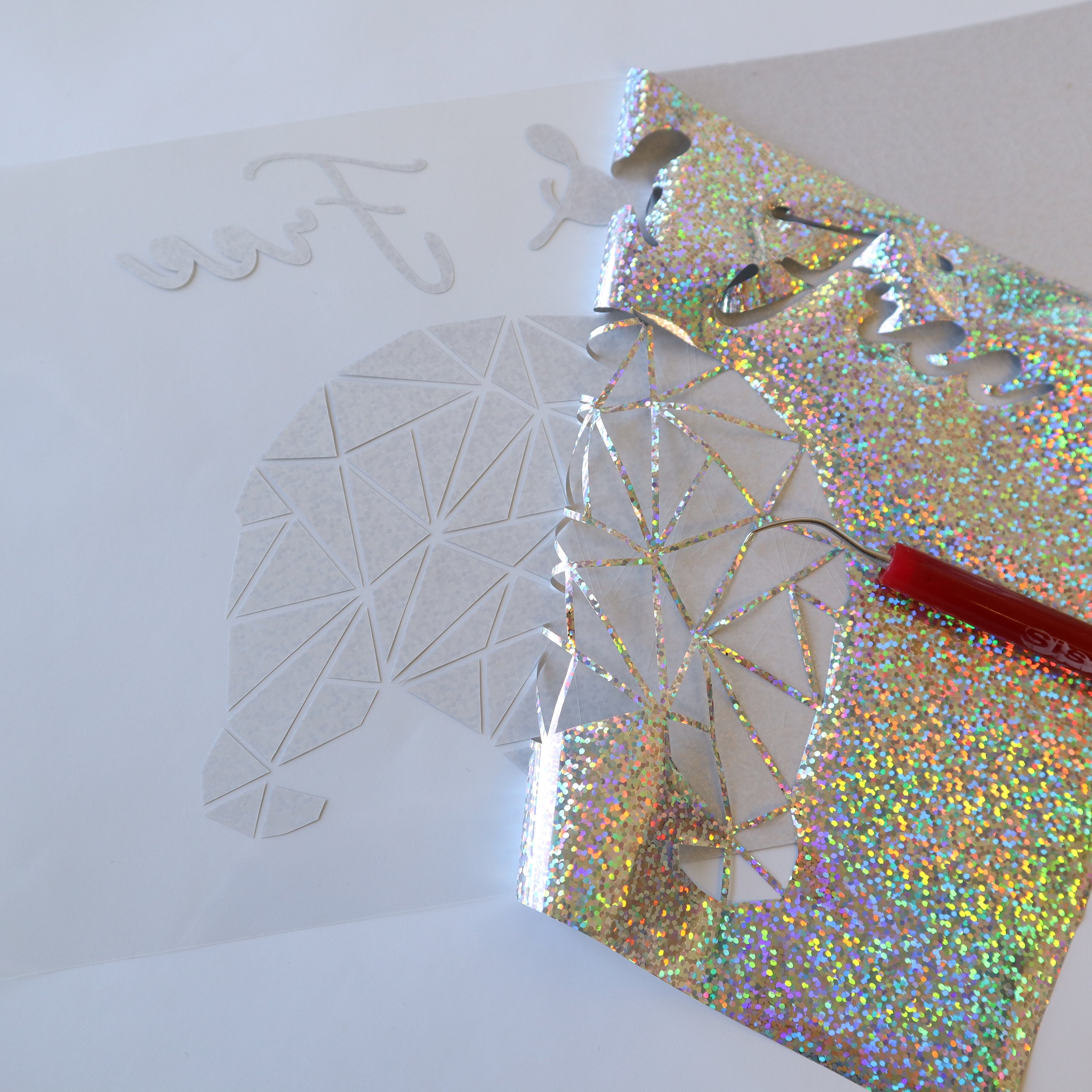 Hologram Glitter Foil Heat Transfer Vinyl, HTV, Iron on Vinyl 12" X 20 ...