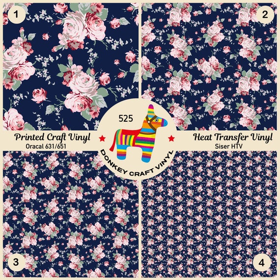 Vintage Roses Printed HTV Pattern Vinyl Siser Heat Transfer - Etsy