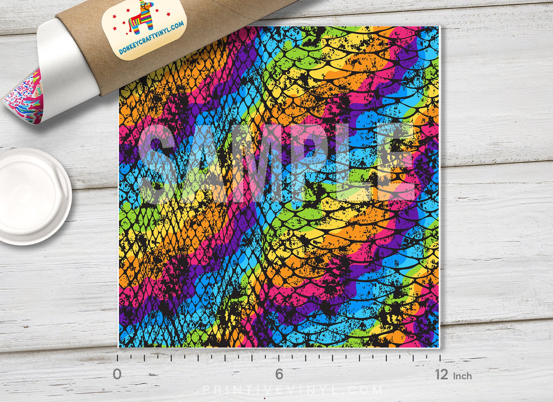 Patterned Vinyl | Rainbow Snake Skin Printed Htv,adhesive Craft Vinyl ...