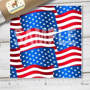 American Flag Printed HTV, Pattern Vinyl,iron On, Faux Leather, Puff ...