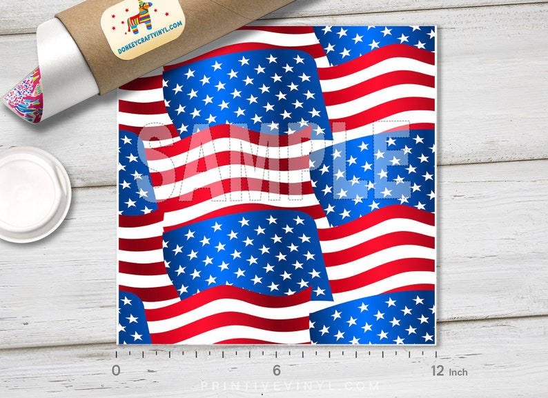 American Flag Printed HTV Pattern Vinyliron On Siser Heat | Etsy