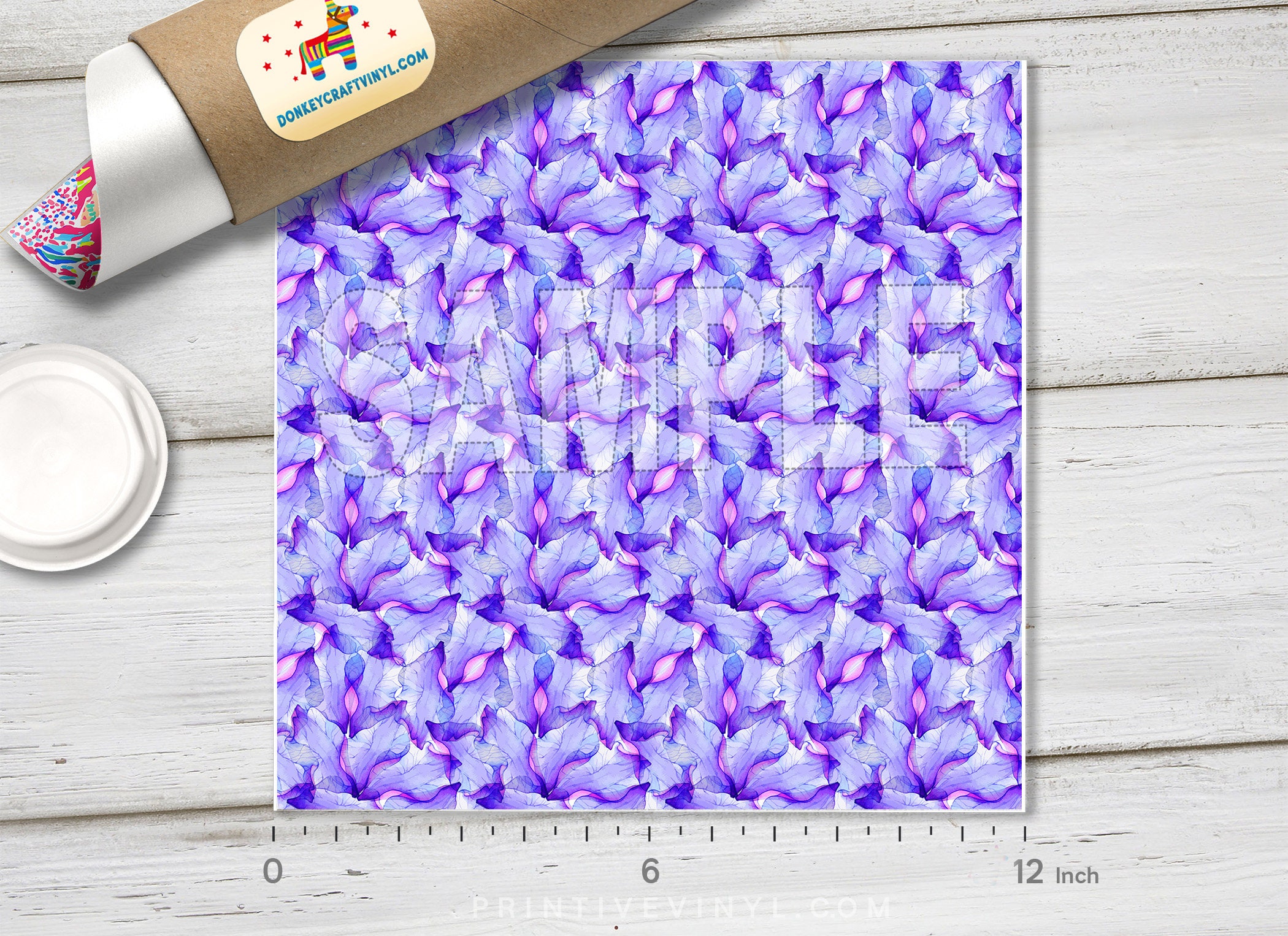 Violet Flower Petal Printed Vinyl Pattern HTV Patterned | Etsy
