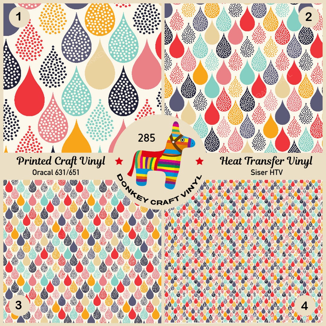 Rainbow Drop Dots Pattern Vinyl Pattern HTV Iron on Vinyl - Etsy