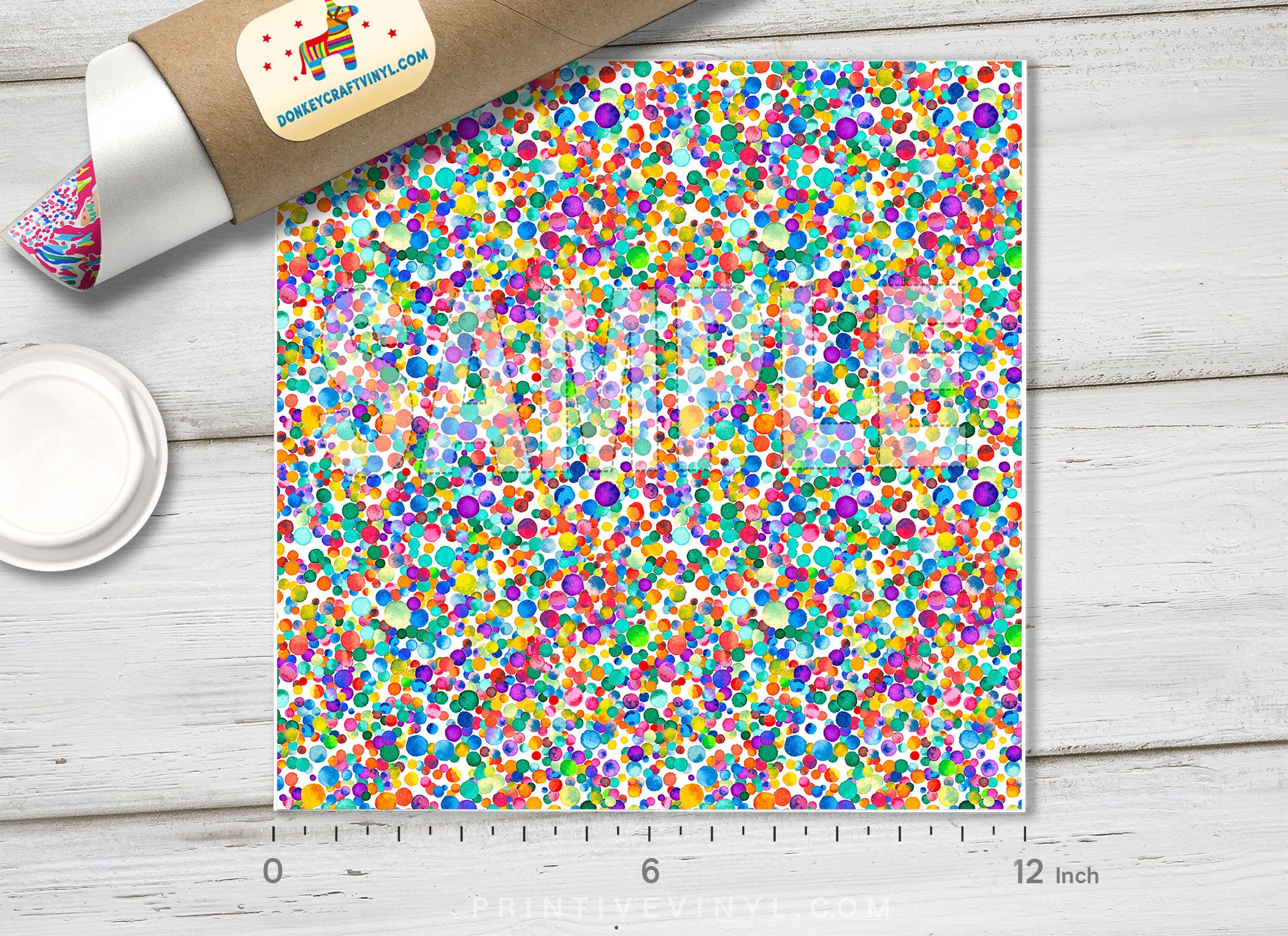 Watercolor Confetti Dots Printed HTV, Pattern Vinyl, Patterned Vinyl ...