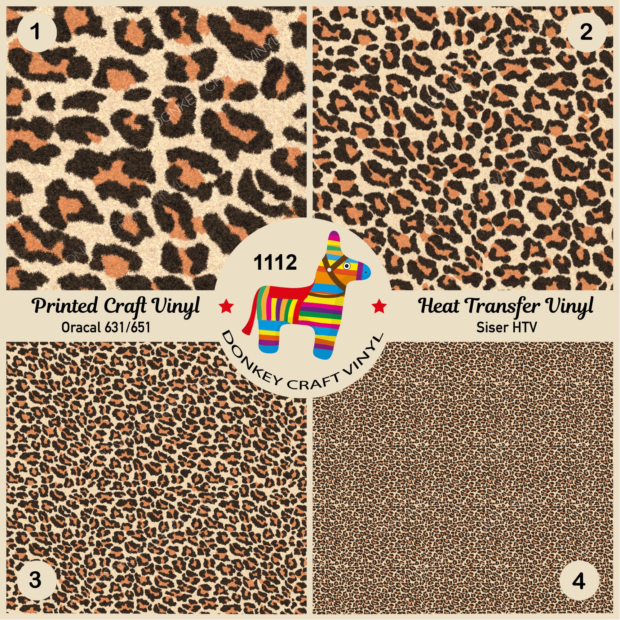 Patterned Vinyl Leopard Animal Print Printed HTV Adhesive - Etsy
