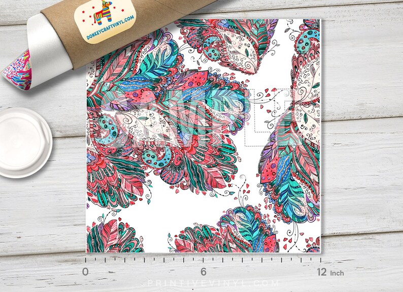 Watercolor Floral Bohemian Painting Printed HTV Pattern | Etsy