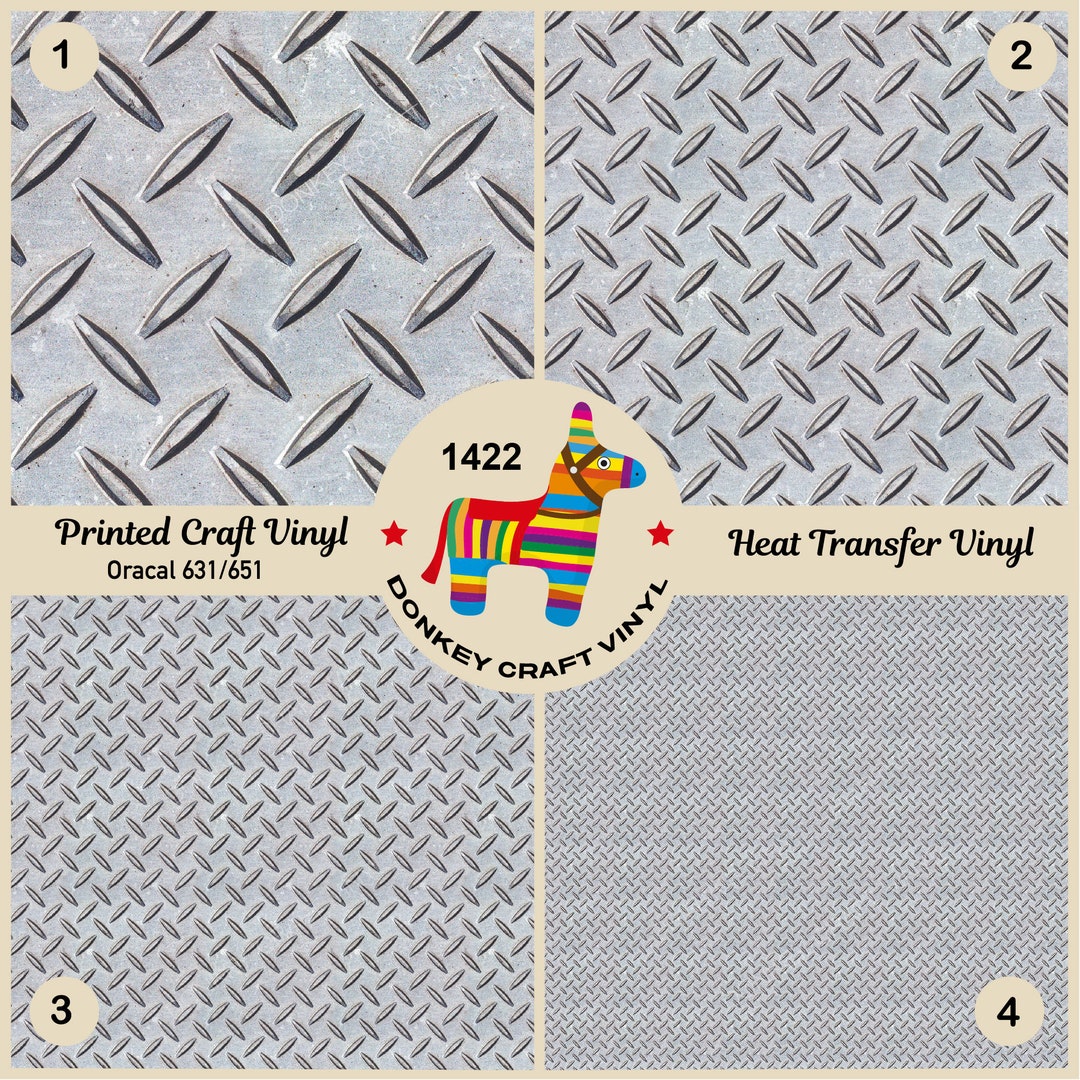 Distressed Diamond Metal Floor Plate Printed Vinyl, Pattern HTV ...