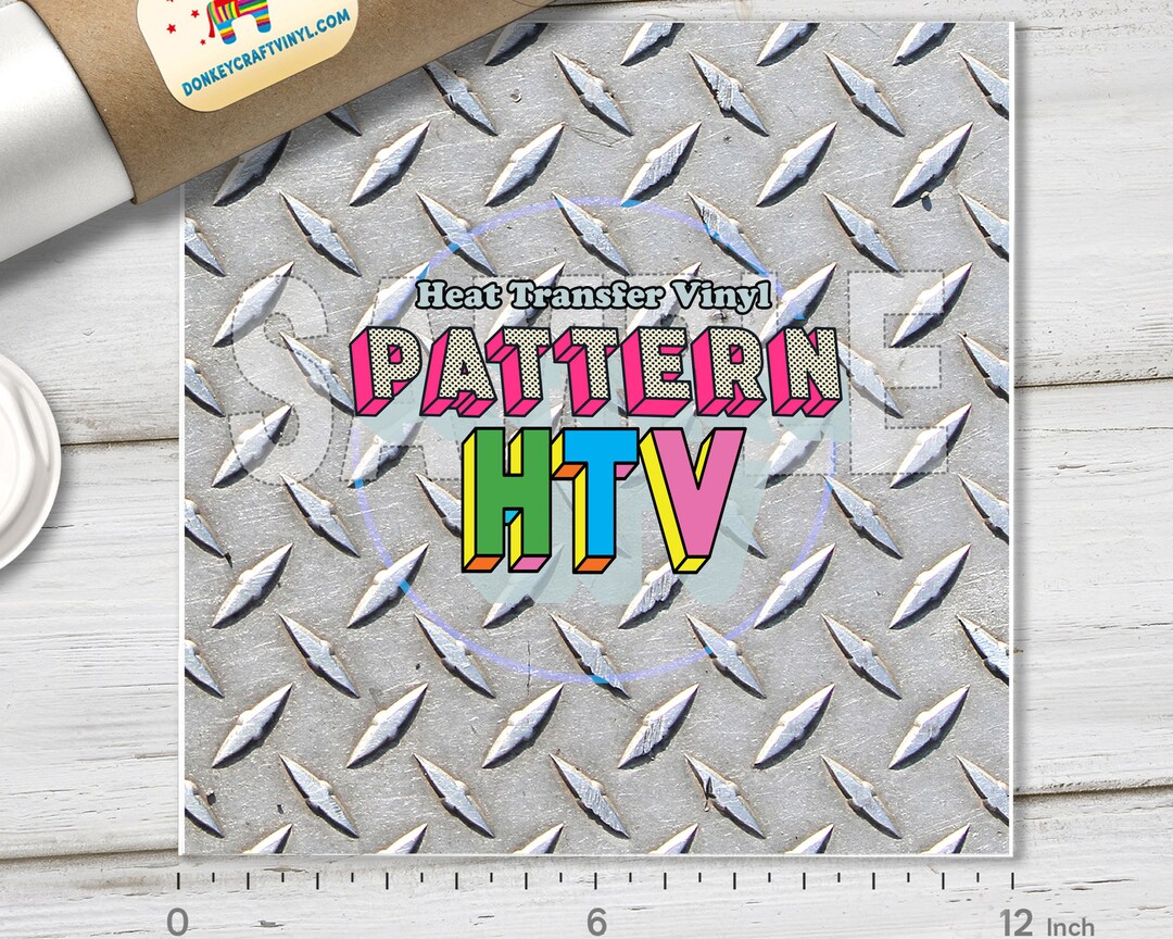 12x12 HTV Diamond Metal Floor Plate Printed Vinyl, Pattern HTV, Iron on ...