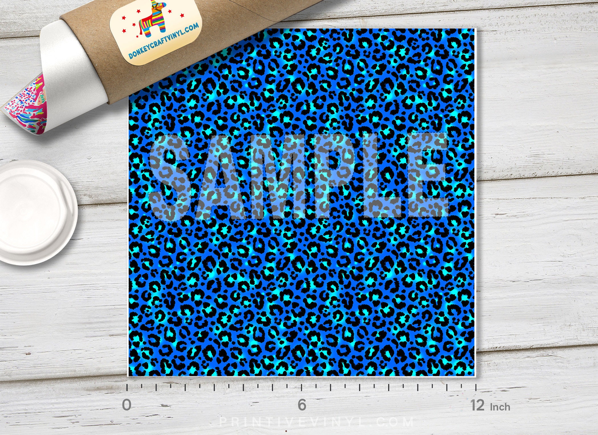 Patterned Vinyl | Blue Leopard Printed HTV, Iron on Vinyl, Adhesive ...