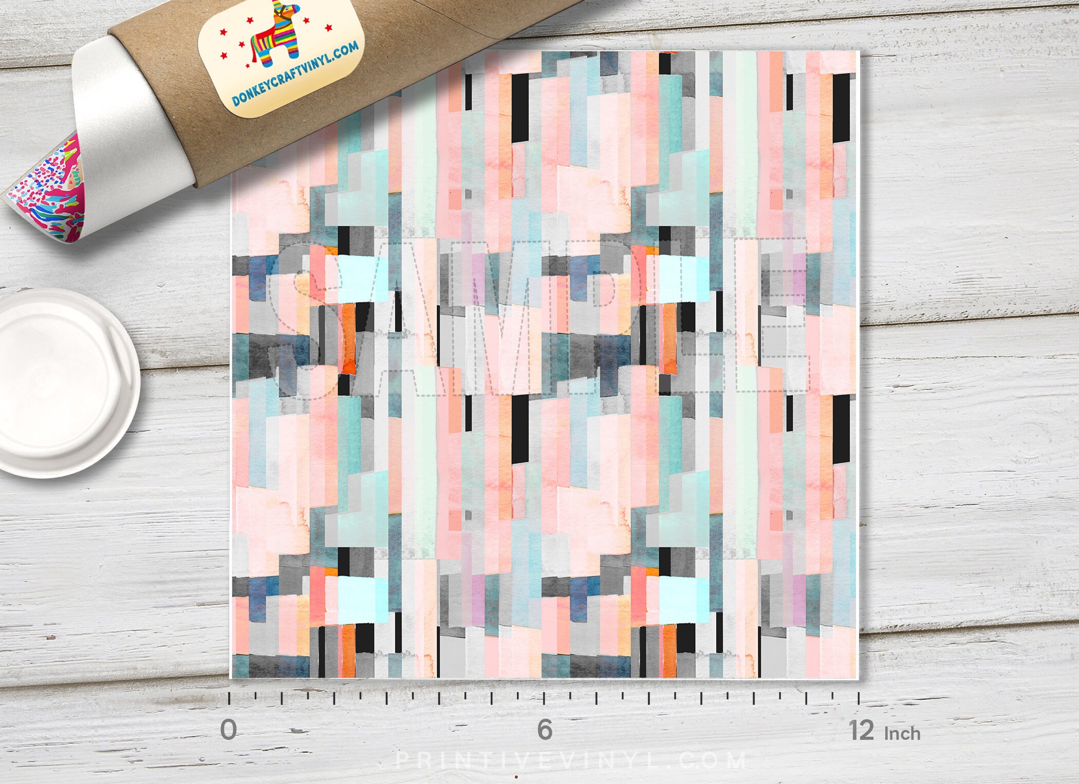 Watercolor Geometric Printed HTV, Pattern Vinyl, Iron on Vinyl, Glitter ...