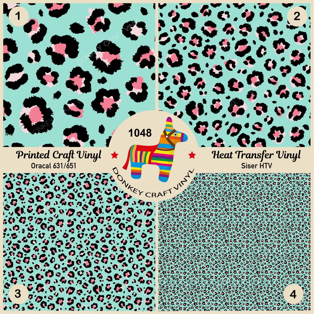 Mint Leopard Cheetah Animal Printed HTV, Patterned Vinyl, Iron on Vinyl ...