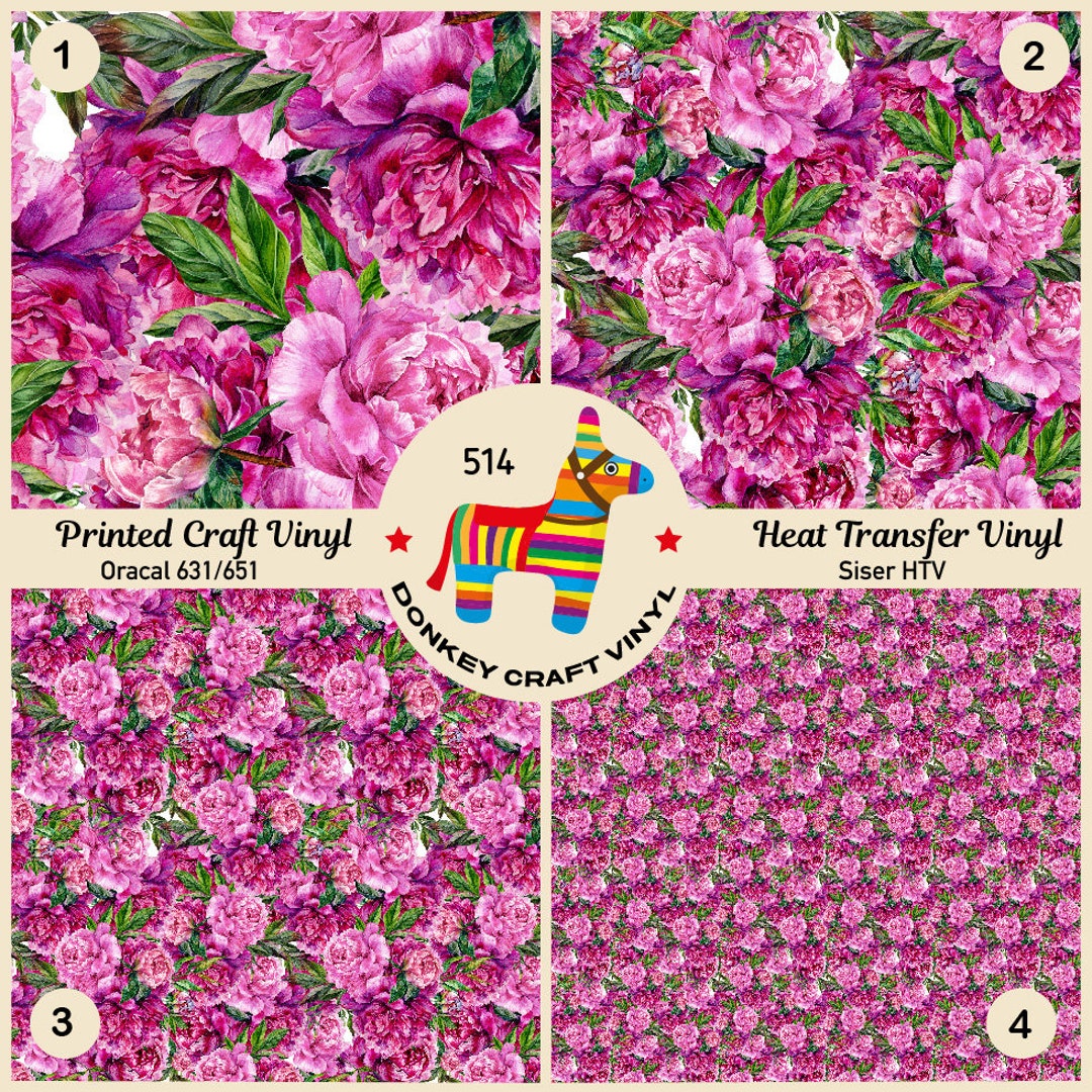 Watercolor Floral Flower Printed HTV Patterned HTV Glitter - Etsy