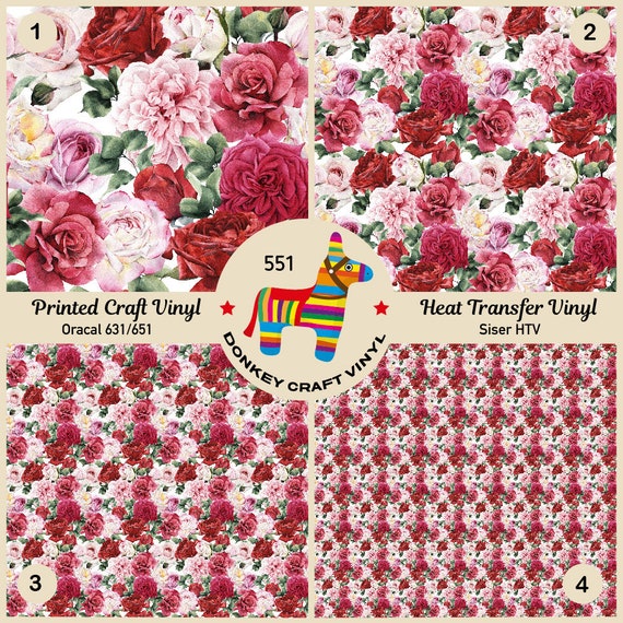 Watercolor Flowers Printed HTV Pattern Vinyl Iron on Vinyl | Etsy