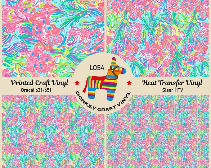 Floral Pattern Vinyl Glitter HTV Patterned Iron on Vinyl - Etsy