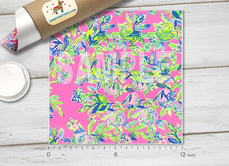 Pink Floral Printed Vinyl, Glitter HTV, Patterned Iron on Vinyl, Faux ...