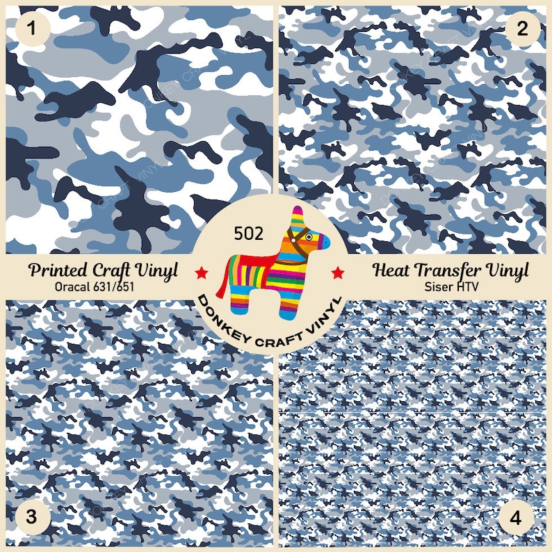 Military Camouflage Printed HTV, Pattern Vinyl, Iron on Vinyl, Glitter ...