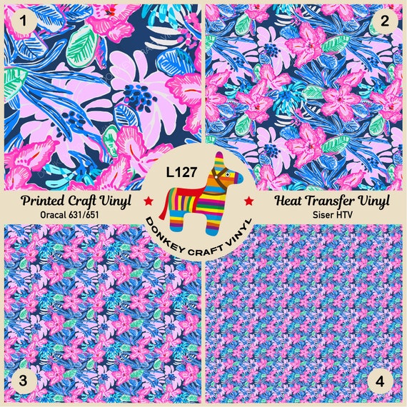 Floral Printed Vinyl Glitter HTV Patterned Iron on Vinyl | Etsy