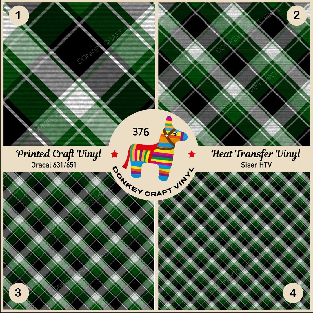 Green Tartan Plaid Printed HTV, Pattern HTV, Pattern Vinyl, Iron On ...