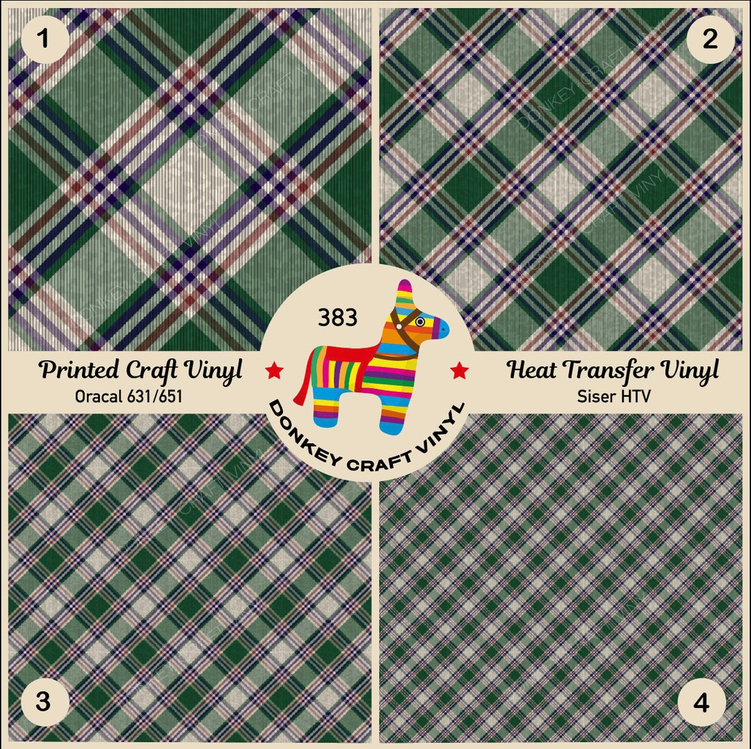 Irish Tartan Plaid Printed HTV, Pattern Vinyl, Faux Leather, Puff Heat ...