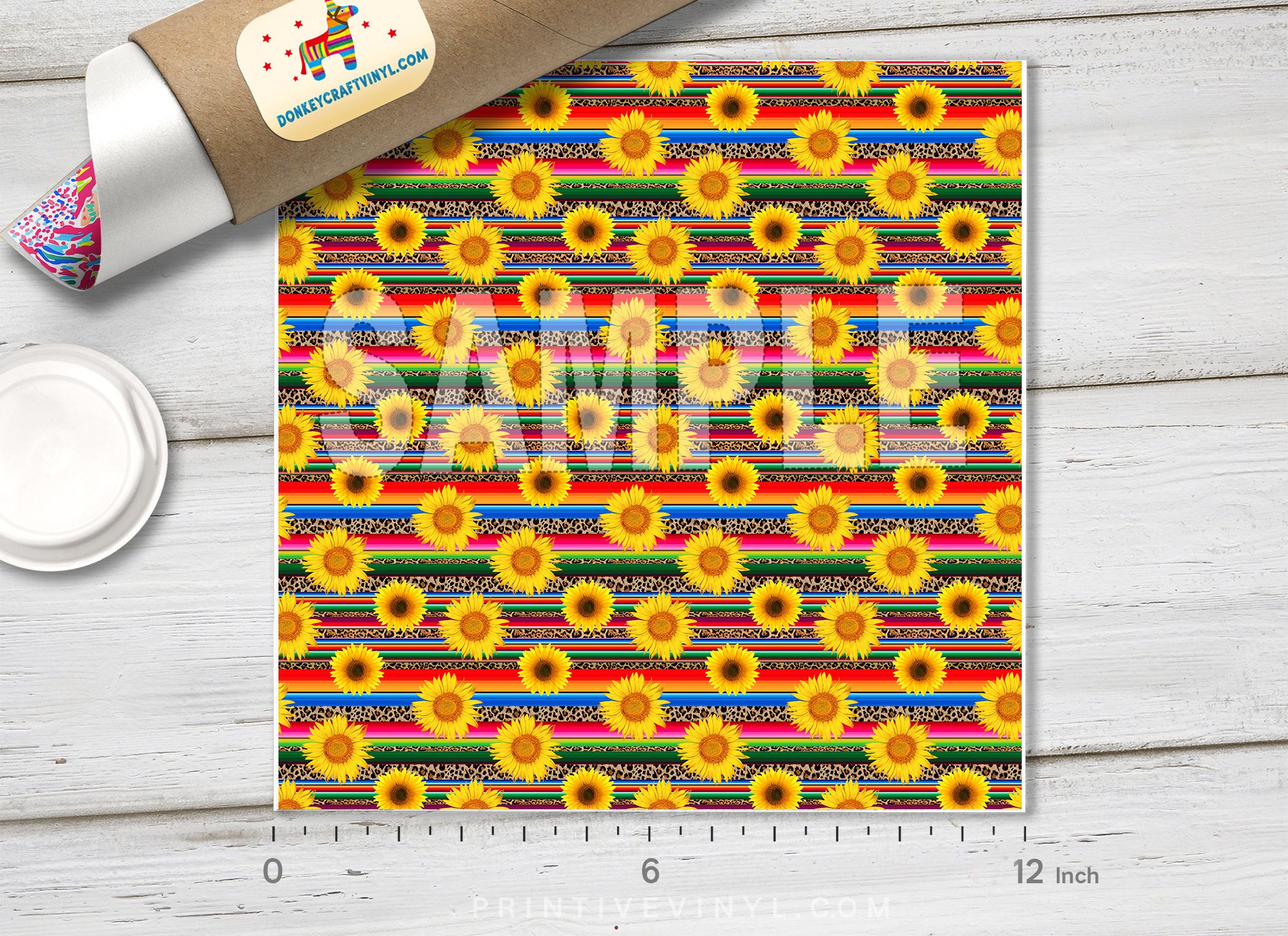 Sunflower Serape Leopard Pattern HTV, Mexico Zarape Printed Vinyl, Heat ...