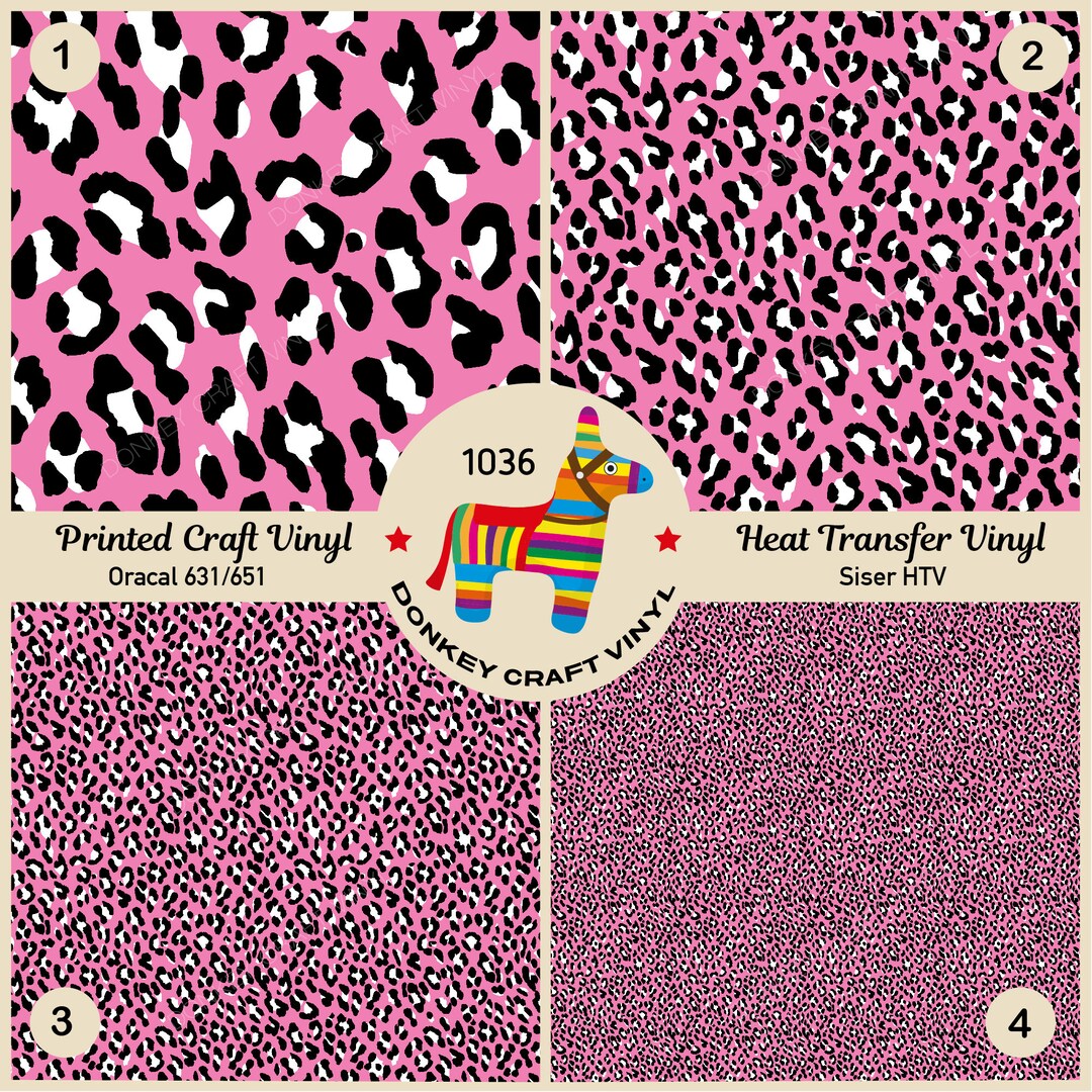 Pink Leopard Cheetah Animal Printed HTV, Patterned Vinyl, Iron on Vinyl ...