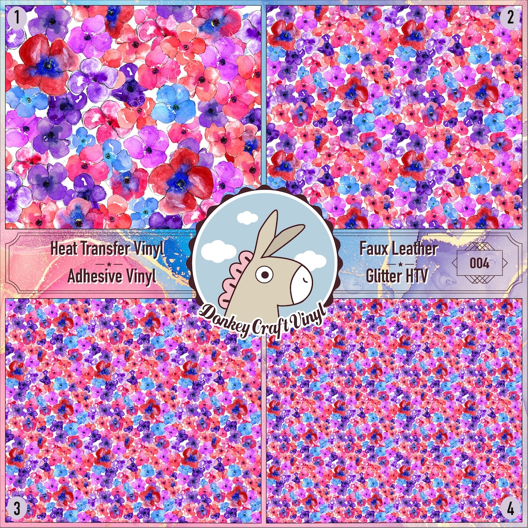 Watercolor Flower Printed HTV, Pattern Vinyl, Patterned HTV, Faux ...