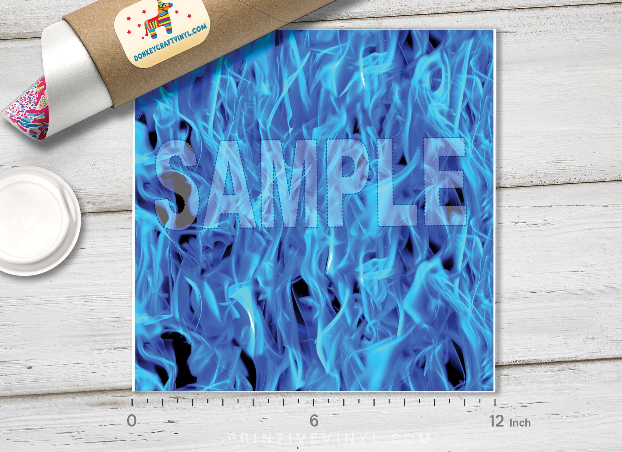 Patterned Vinyl | Blue Fire Flame Printed HTV, Iron on Vinyl, Glitter ...