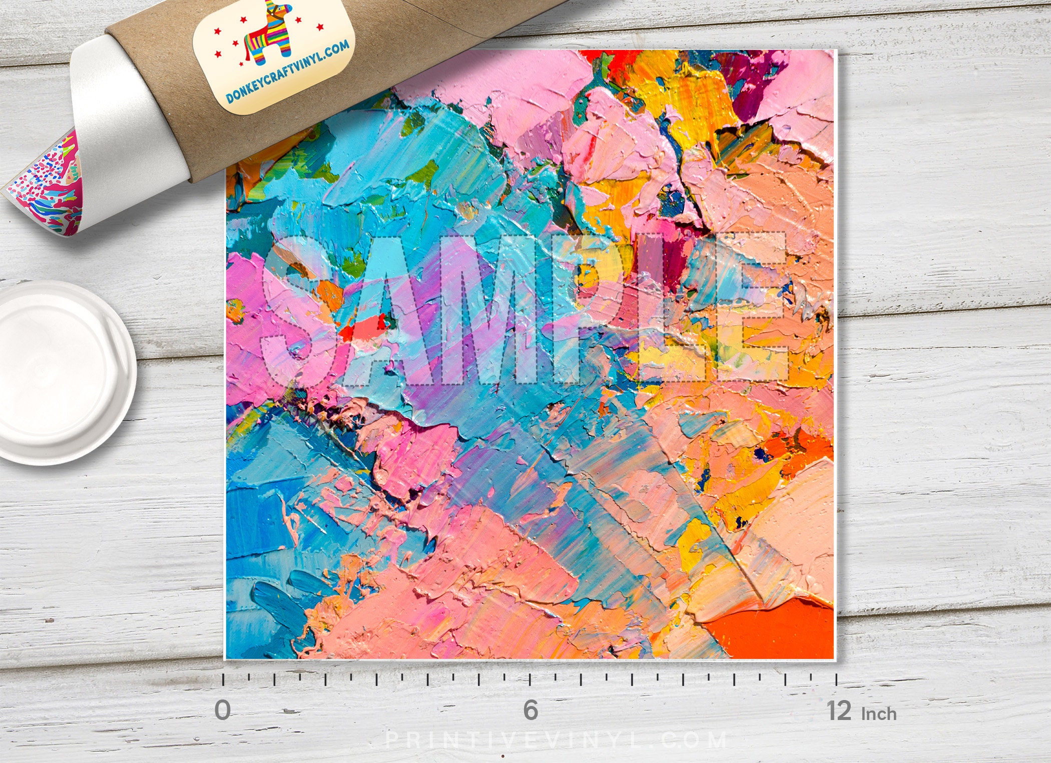 Abstract Colorful Oil Painting Printed HTV Pattern Vinyl | Etsy