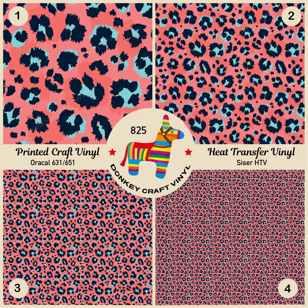 Patterned Vinyl | Coral Leopard Printed HTV, 651,adhesive Craft Vinyl ...