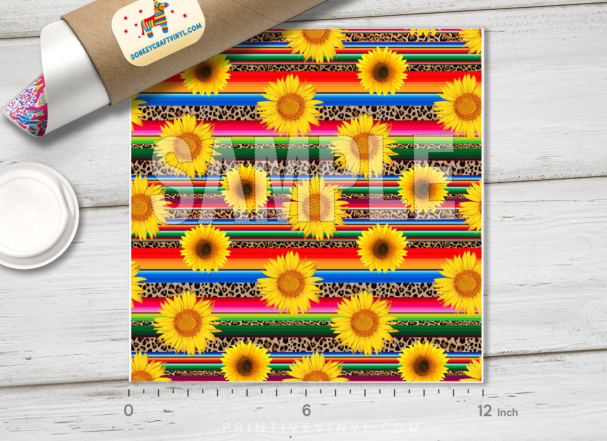 Sunflower Serape Leopard Pattern HTV, Mexico Zarape Printed Vinyl, Heat ...