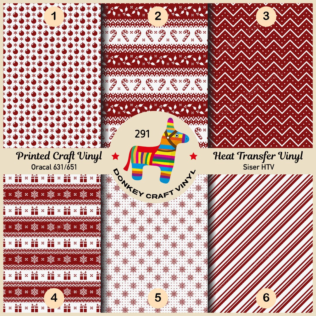 Dark Burgundy Merry Christmas Holiday Printed HTV, Pattern Vinyl,iron ...