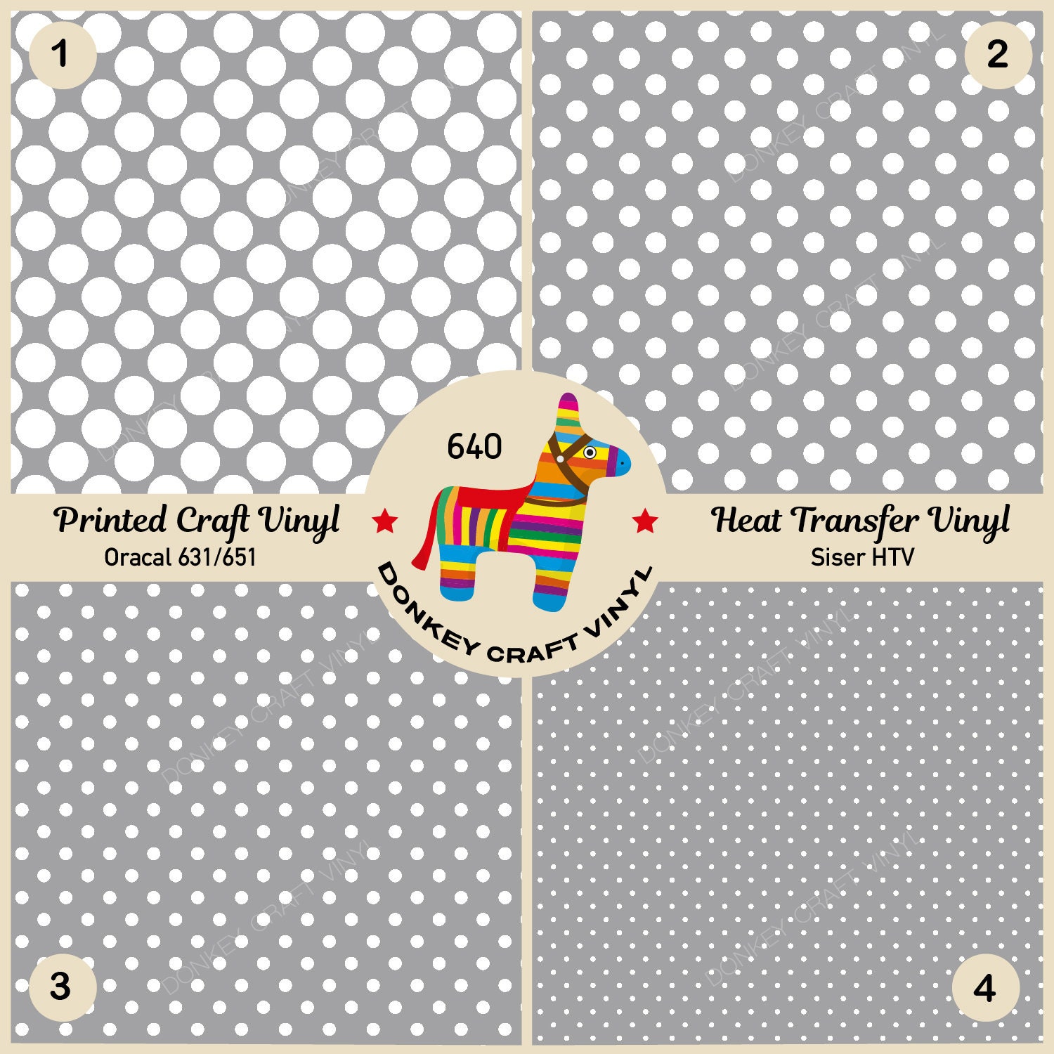 Polka Dots Grey Background Pattern Printed HTV Pattern Vinyl | Etsy