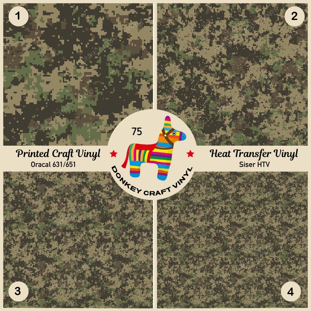 Digital Camouflage Printed HTV, Pattern Htv,patterned Vinyl, Faux ...