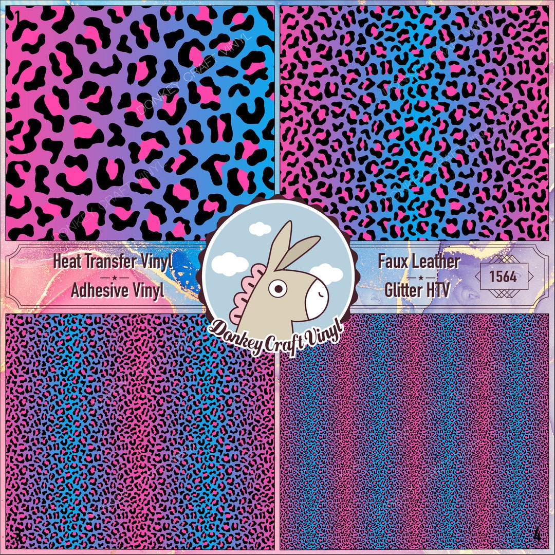 Ombre Leopard Pattern Printed HTV, Pattern Glitter HTV, Iron on Puff ...