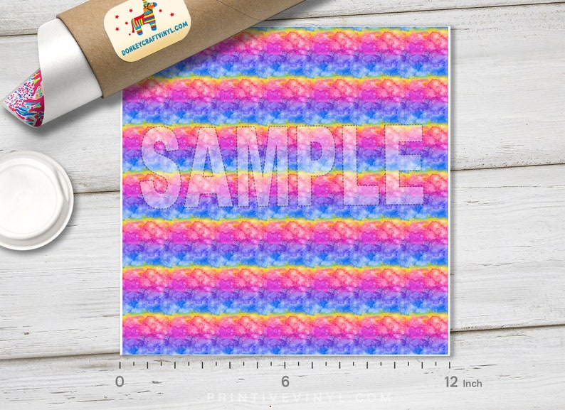 Rainbow Ombre Watercolor Printed HTV, Pattern Vinyl, Iron on Vinyl ...