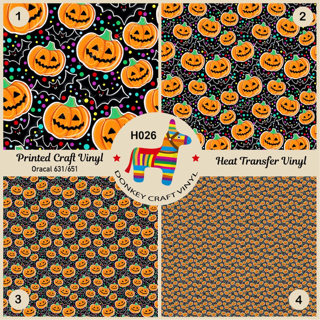 Halloween Pumpkins Pattern Imprimé HTV, Pattern Glitter HTV, Pattern ...