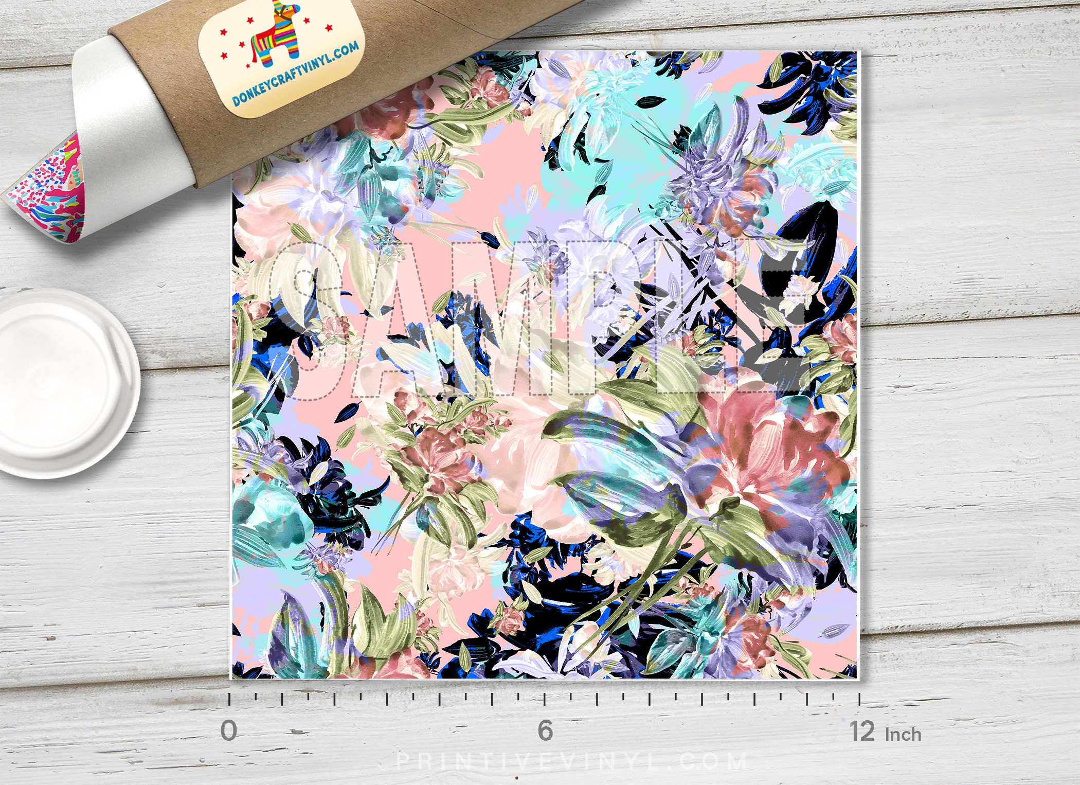 Watercolor Spring Flower Printed HTV, Pattern Vinyl, Pattern HTV, Faux ...