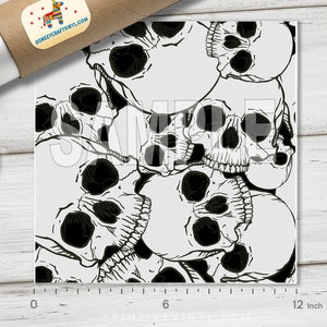Halloween Skull Printed HTV, Pattern HTV, Iron on Vinyl, Pattern Vinyl ...