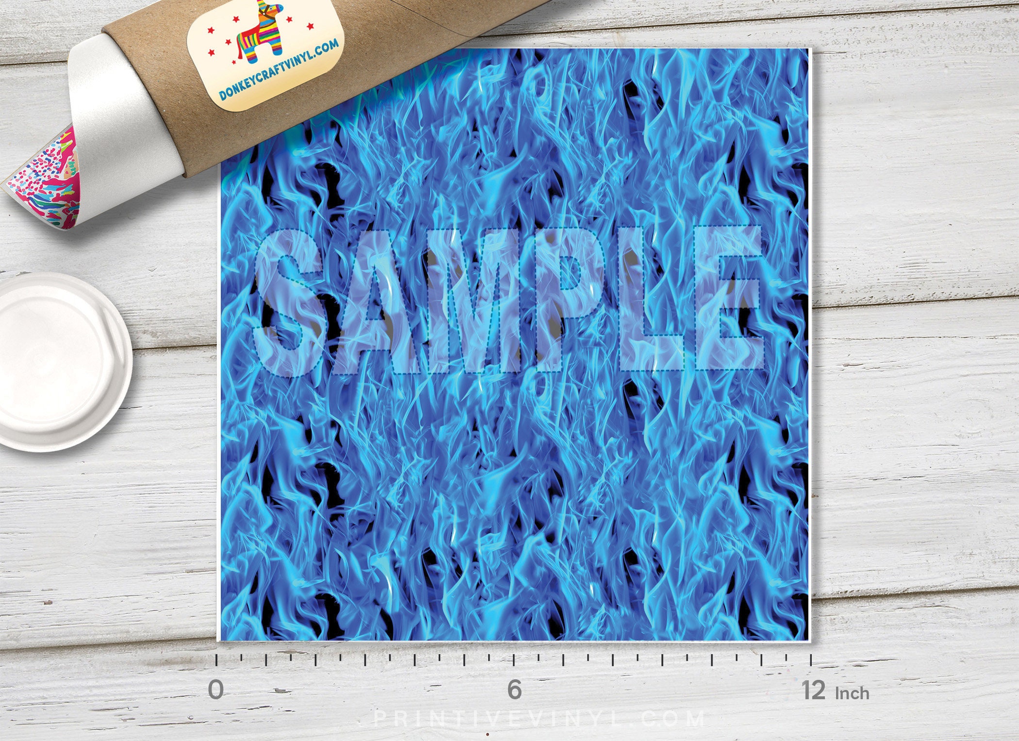 Patterned Vinyl | Blue Fire Flame Printed HTV, Iron on Vinyl, Glitter ...