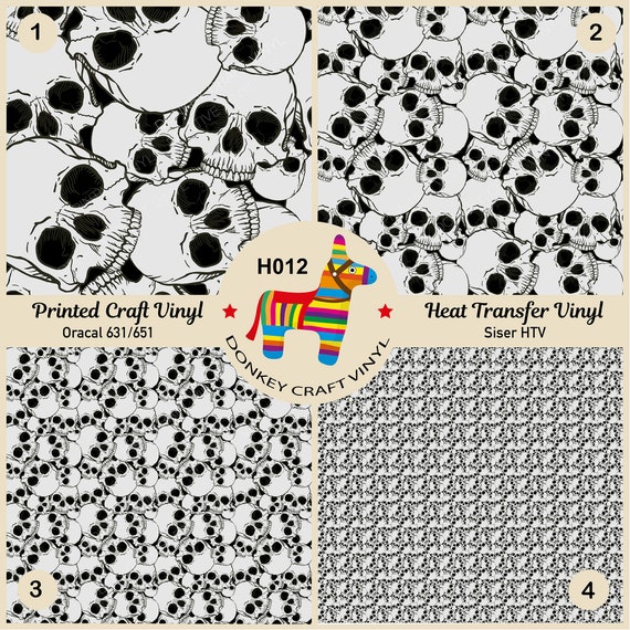 Halloween Skull Printed HTV Pattern HTV Iron on Vinyl - Etsy