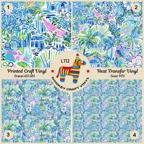 Floral Printed Vinyl Glitter HTV Patterned Iron on Vinyl - Etsy