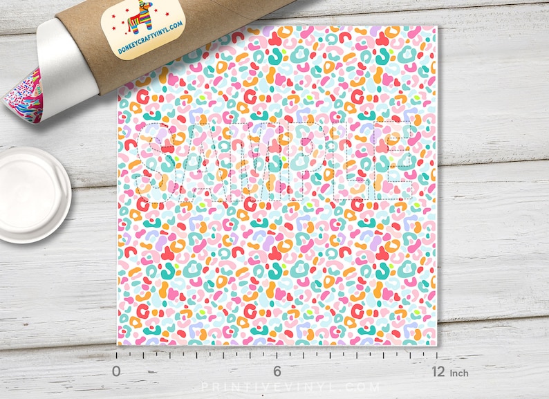 Pastel Leopard Puff HTV, Patterned Glitter HTV, Printed Heat Transfer ...