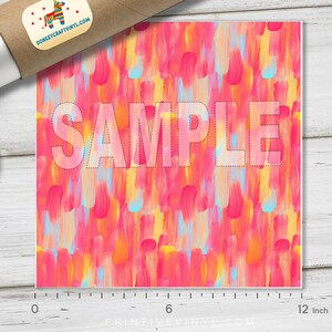 Abstract Pink Painted Printed HTV, Pattern Vinyl, Iron on Vinyl ...