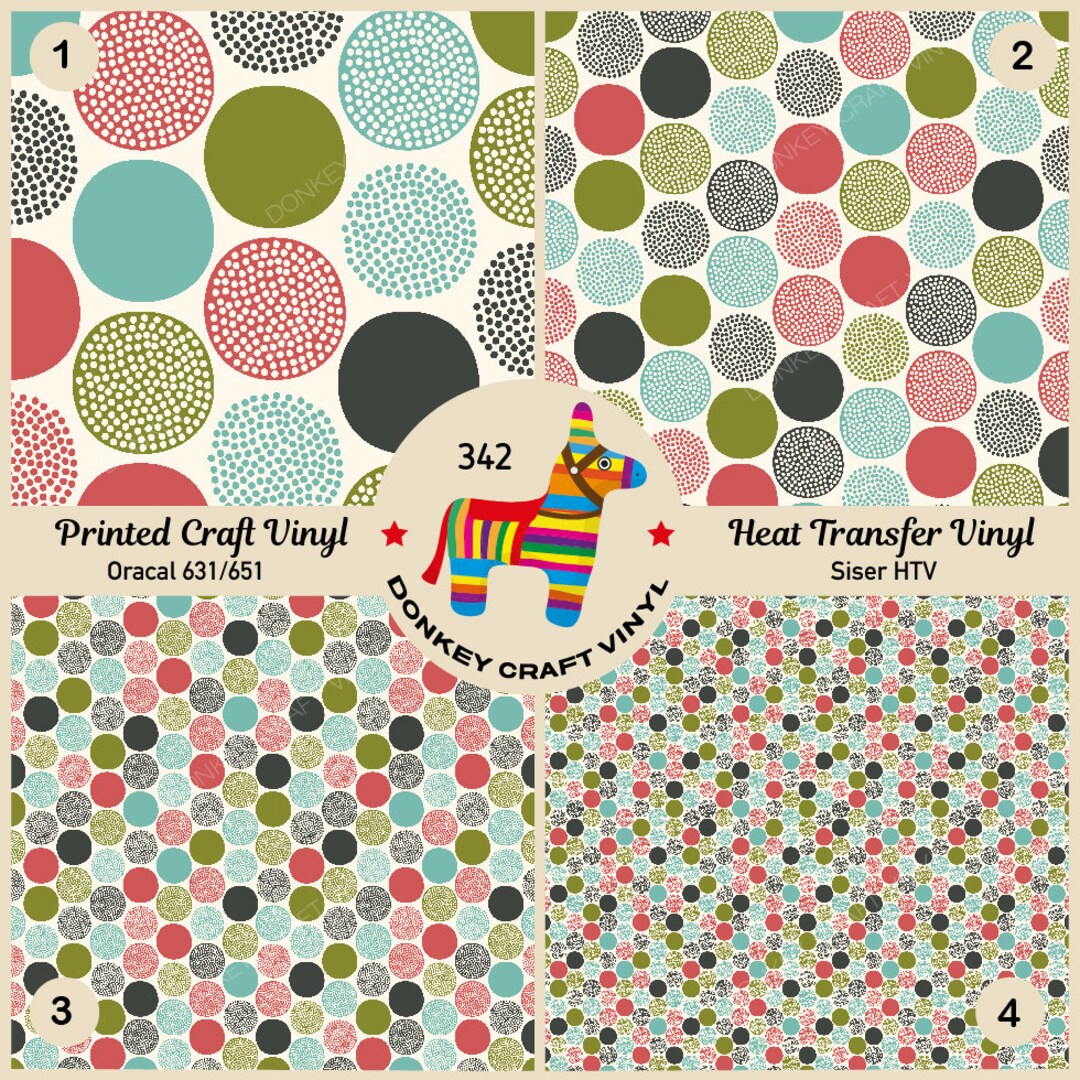 Dots Circles Printed HTV, Pattern Vinyl, Patterned Vinyl, Faux Leather ...
